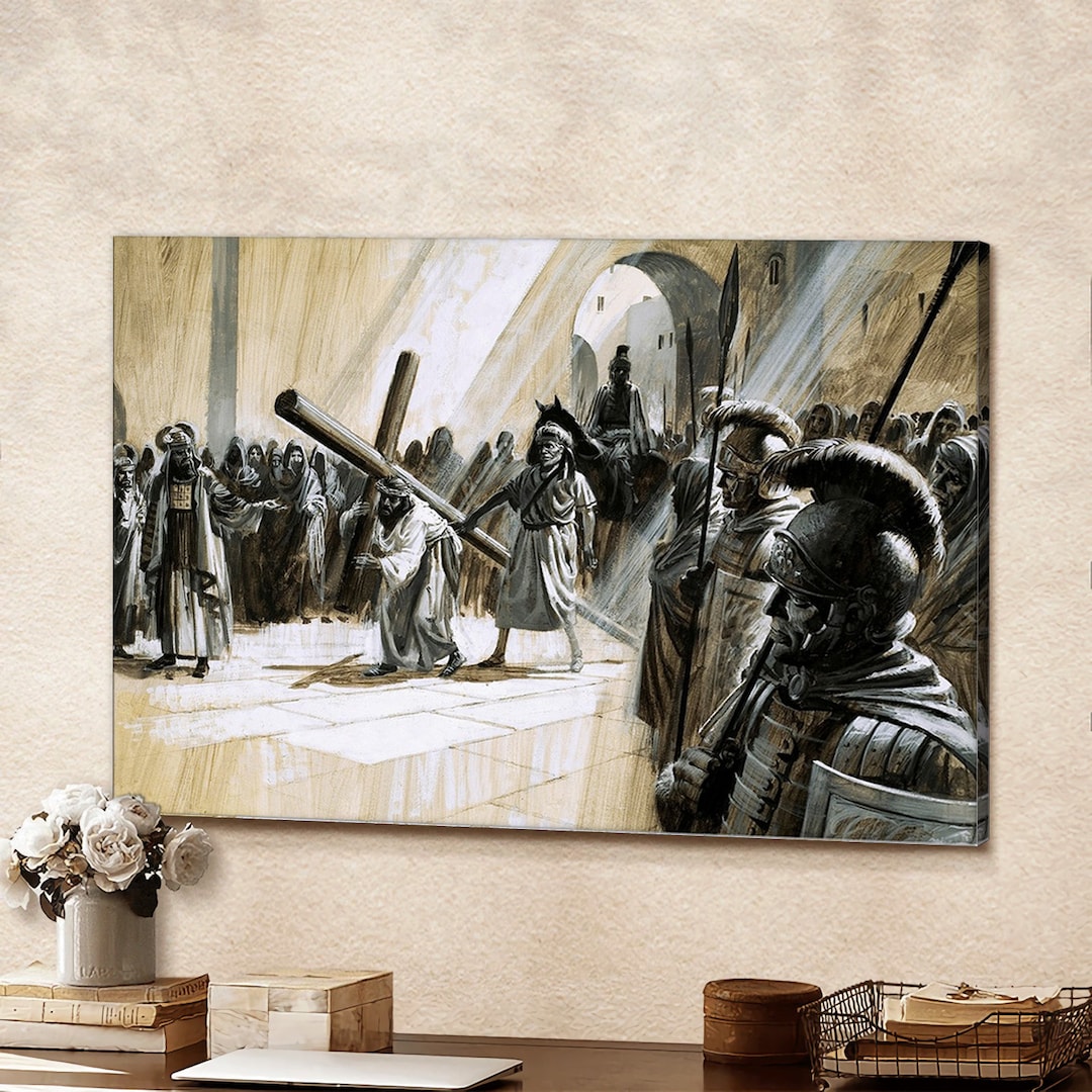 Christ Carrying the Cross / Jesus Canvas Poster / Jesus Wall Art ...