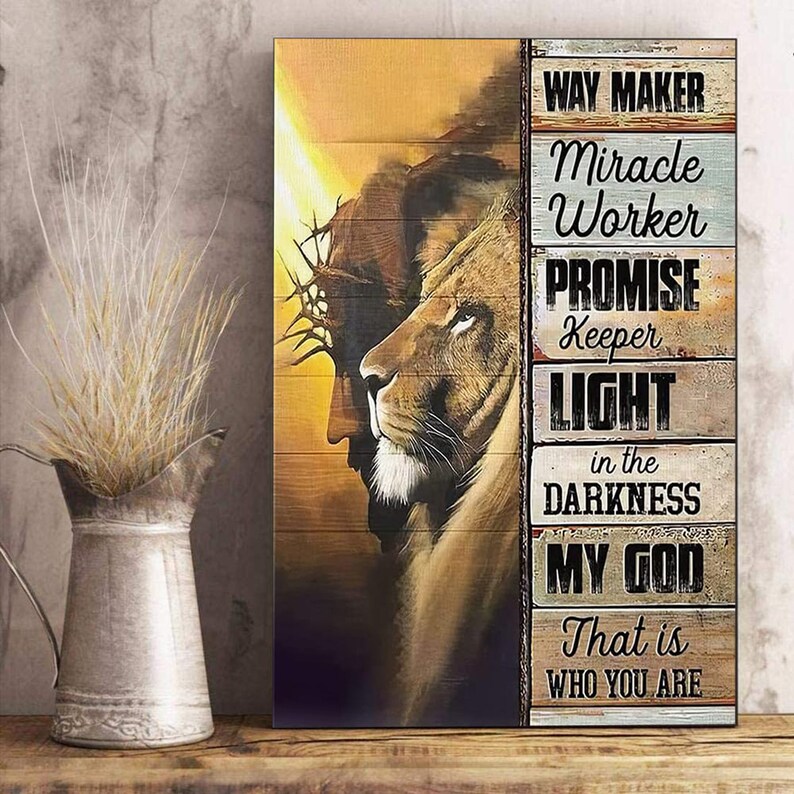 Jesus Way Maker Lion of Judah Canvas / Christ Pictures / Jesus Wall Art ...