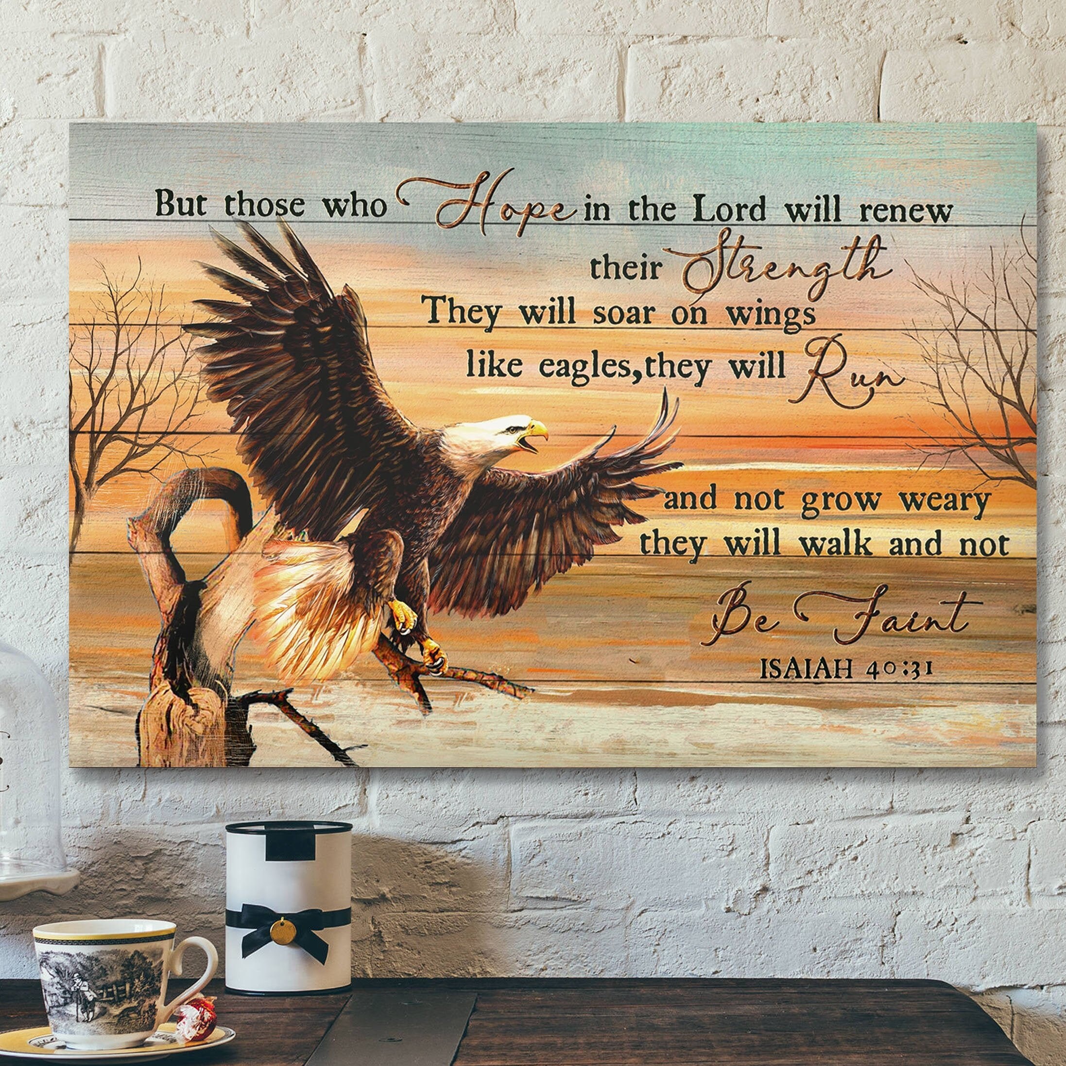 Jesus Landscape Canvas Print - God Wall Art - Awesome Eagle - Those Who ...
