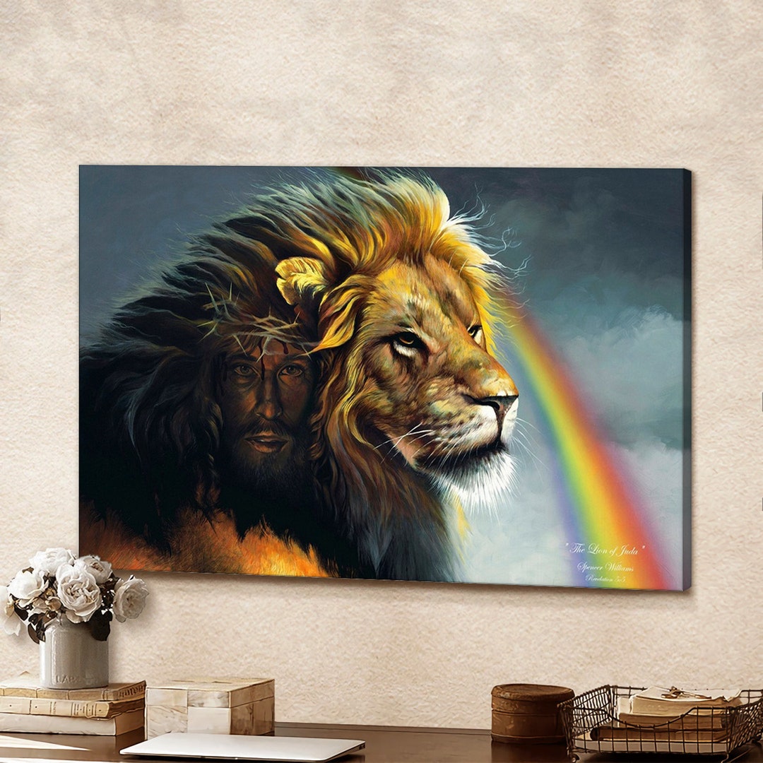Lion of Judah 1 / Jesus Canvas Poster / Jesus Wall Art / Christ ...