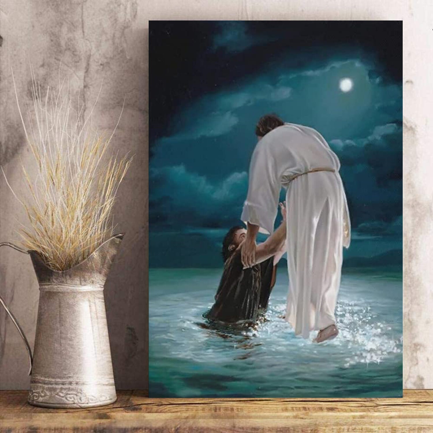 Jesus Save Me on the Sea / Christ Pictures / Jesus Wall Art / Gift for ...