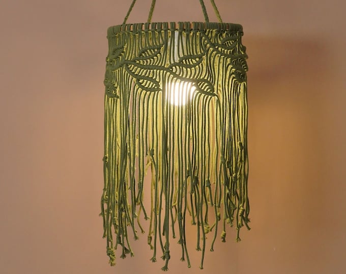 Boho Lamp Shape, Macrame Wall Hanging, Farmhouse Chandelier, Boho ...