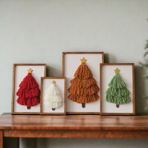 Framed Tassel Christmas Tree, Framed Yarn Tree, Tassel Tree Sign ...