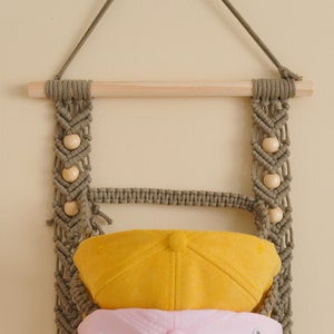 Macrame Cap Rack, Bohemian Decor, Cap Lover Gift, Wall Hanging Rack ...