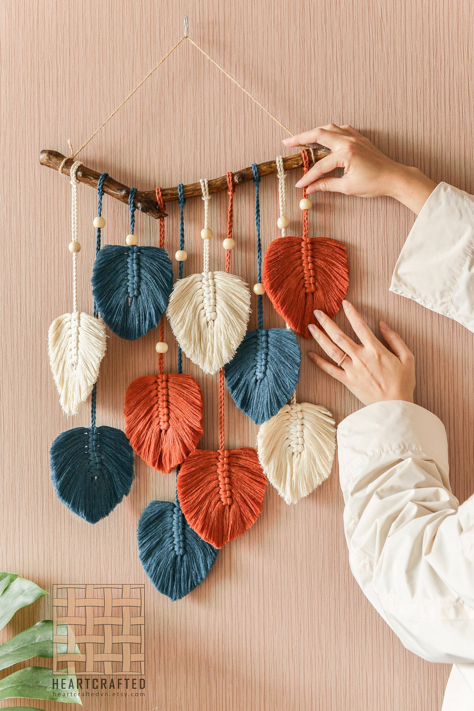 Macrame Leaf Wall Hanging Macrame Wall Hanging Green Wall - Etsy Canada