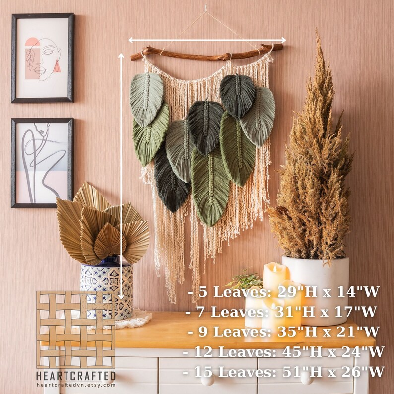 Earth Tone Macrame Leaf Wall Hanging Macrame Wall Hanging - Etsy