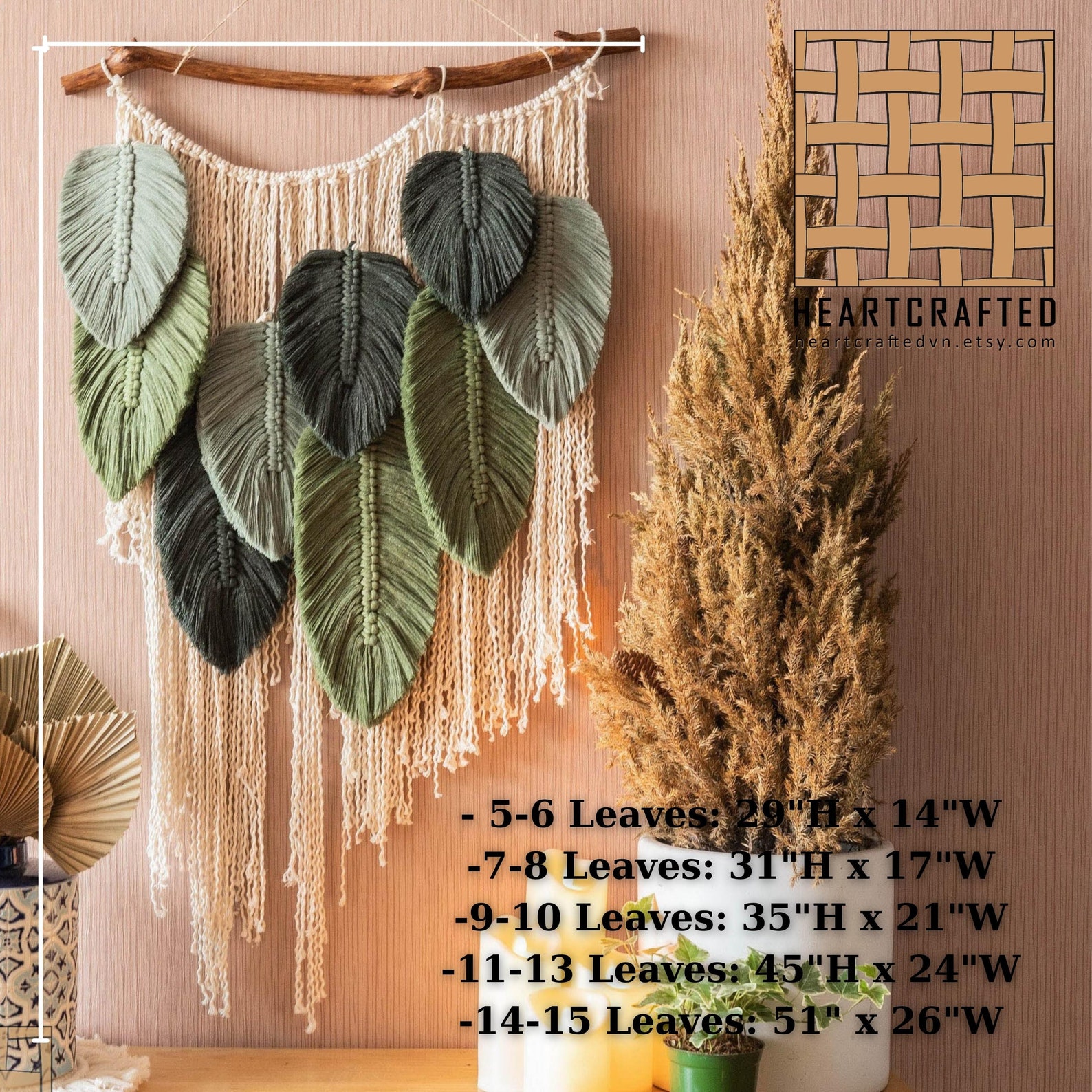 Earth Tone Macrame Leaf Wall Hanging Macrame Wall Hanging - Etsy