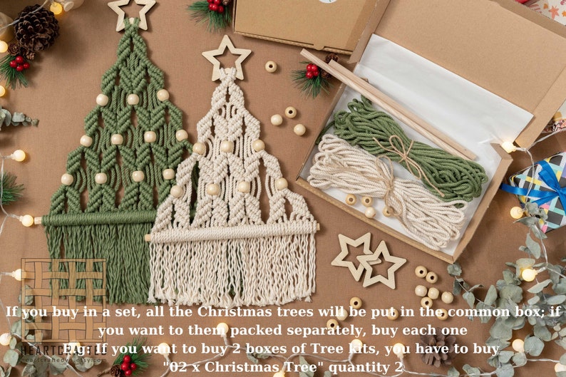 DIY KIT Macrame Christmas Tree Decoration Beginner Craft KIT - Etsy