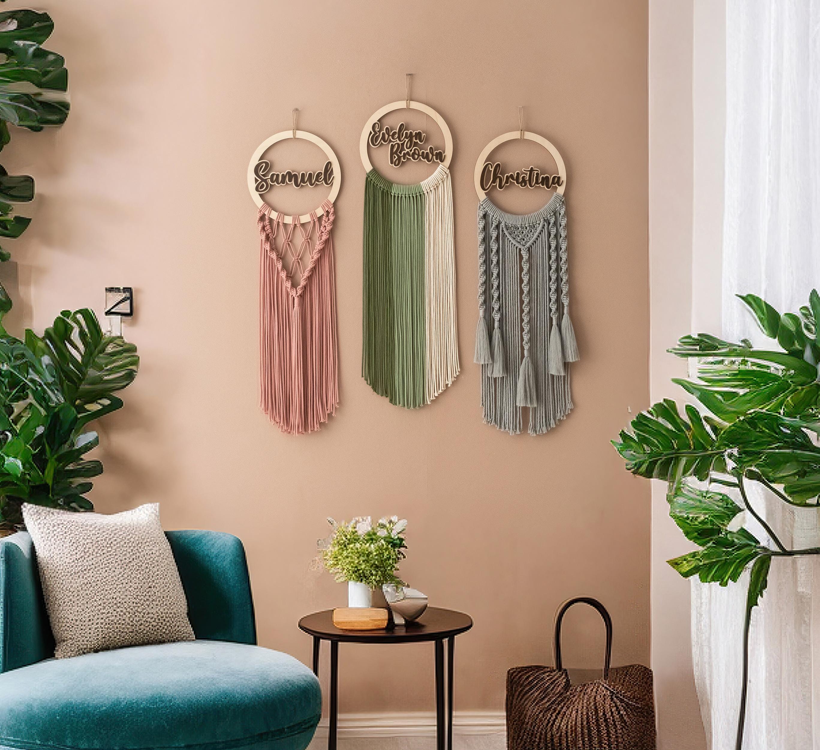 Personalized Name Sign Macrame Wall Hanging for Boho Decor V94 - Etsy