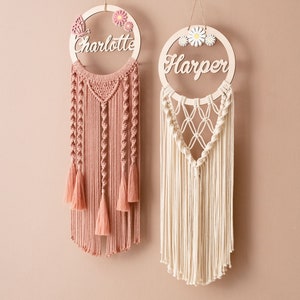 Macrame Baby Name Sign, Newborn Baby Gift, Modern Farmhouse, Macrame ...