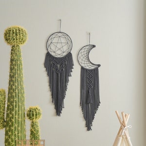 Moon Star Macrame, Pentagon Dreamcatcher, Modern Macrame, Home Wall ...