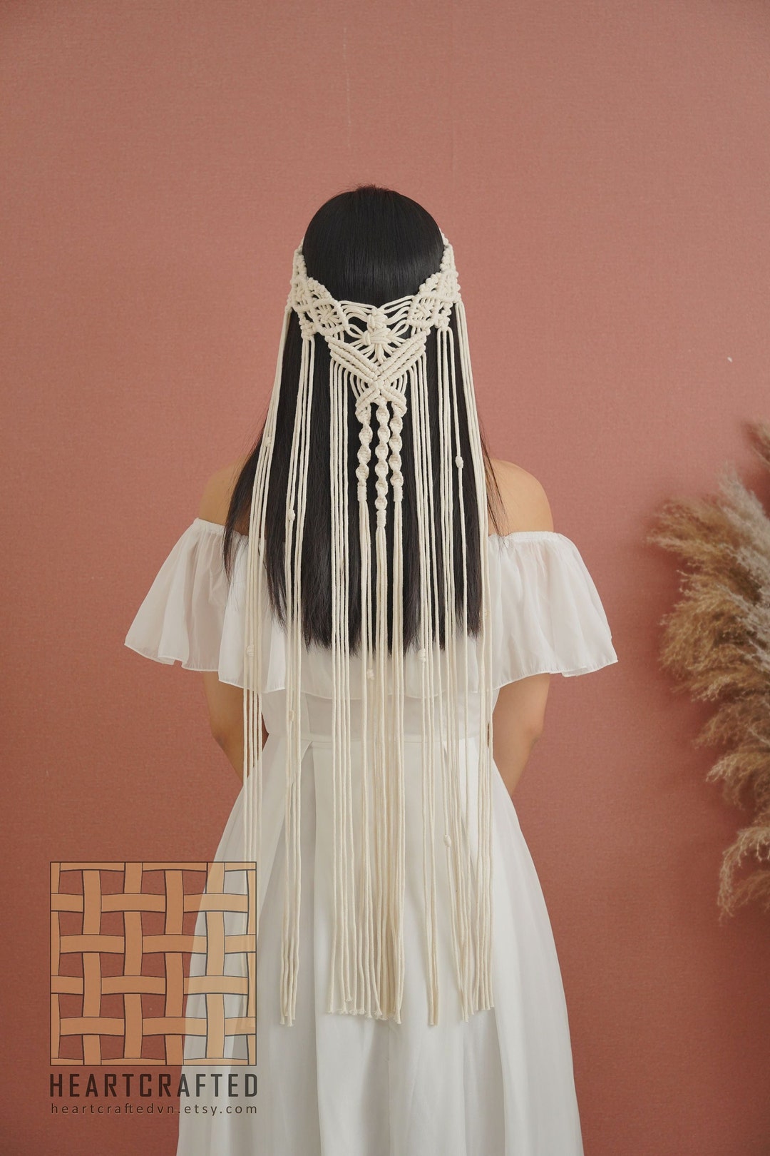 Wedding Veils, Bohemian Headpiece, Macrame Hairpiece, Gift for Her, Bridal Shower, Hippie ...
