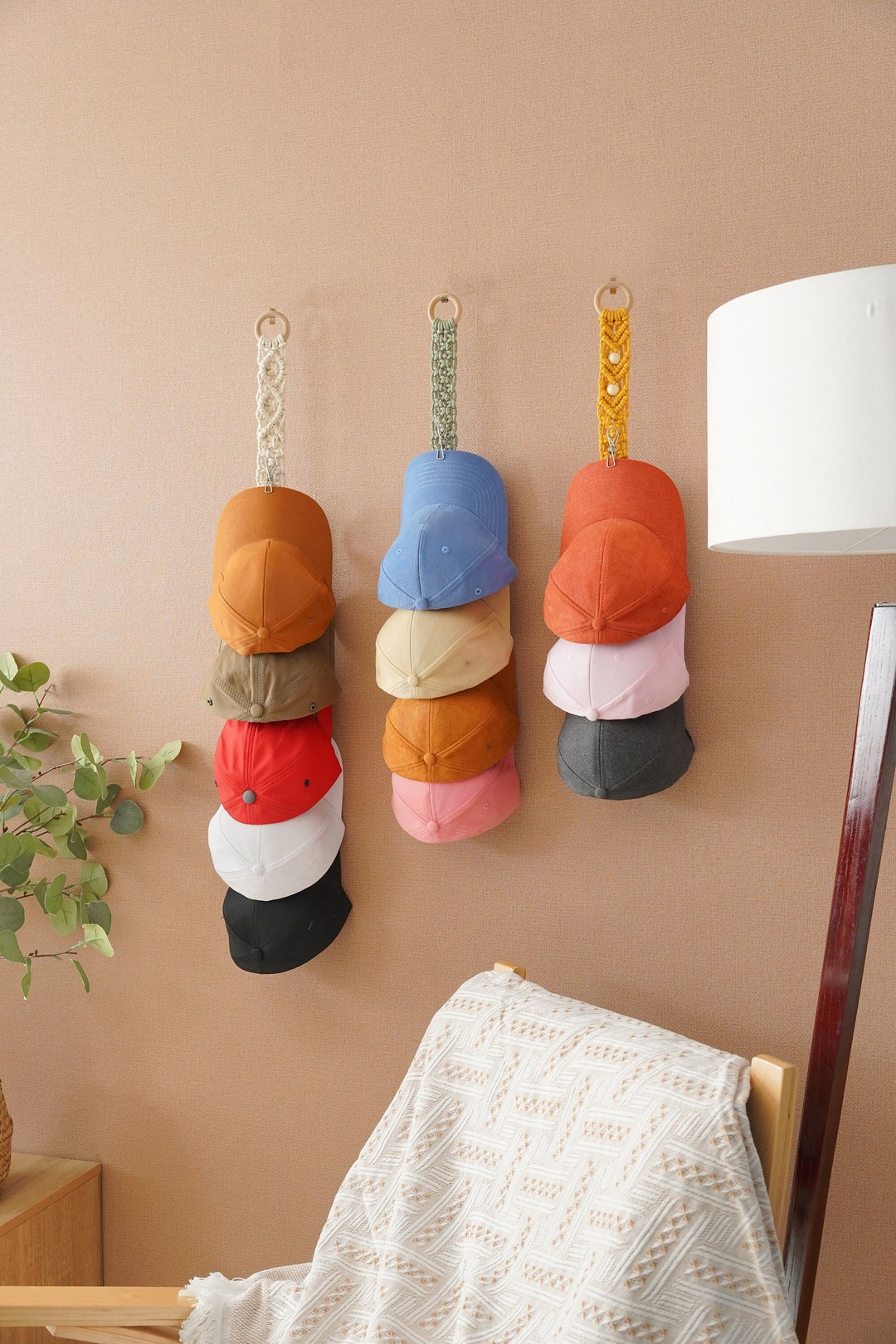 Cap Rack, Cap Hanger for Wall, Trucker Cap, Hat Organizer, Baseball ...