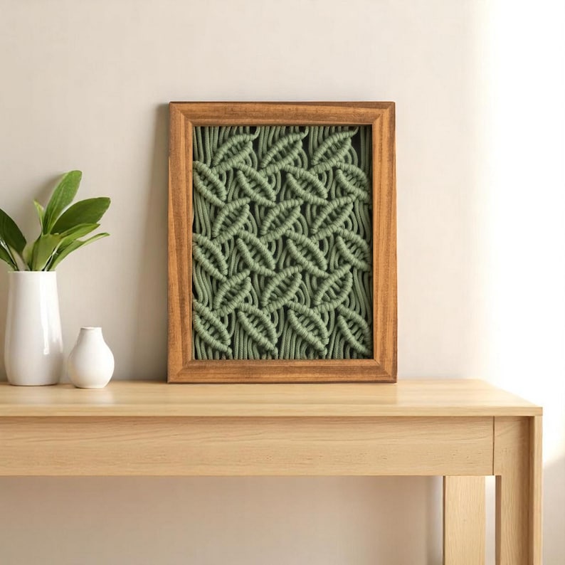 Handmade Framed Macrame Wall Art, Boho Chic Decor, Birthday Gift ...