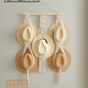 Macrame Hat Holder, Wall Hanger for Hat, Macrame Storage, Boho ...