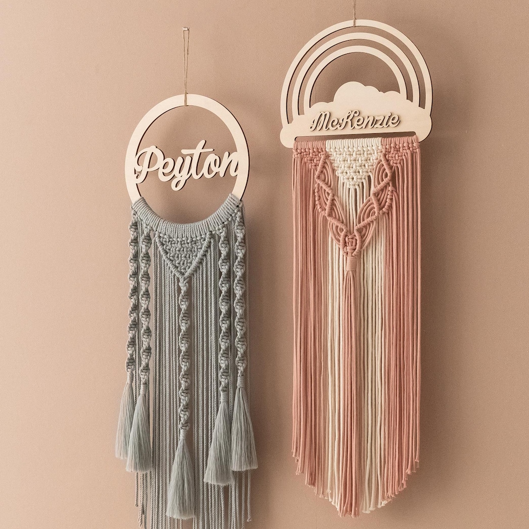 Macrame Name Sign, Custom Dream Catcher, Baby Room Decor, Personalized ...