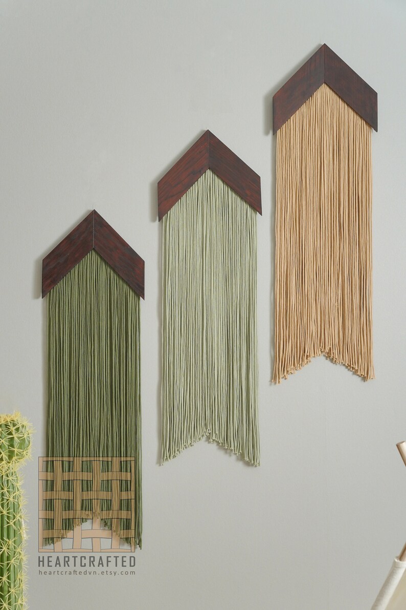 Arrow Yarn Wall Decor Mid Century Art Macrame Wall Hanging - Etsy