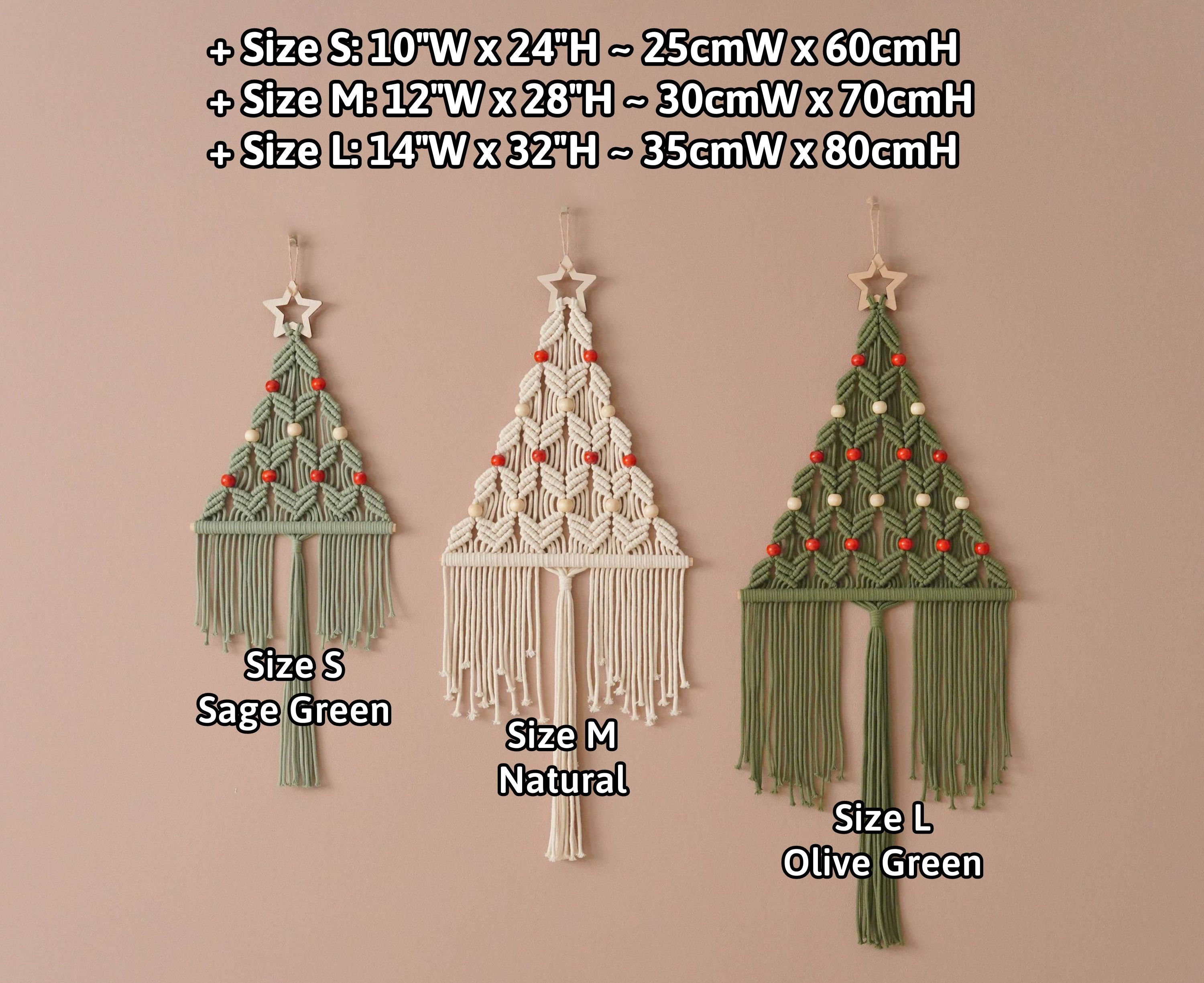 Boho Green Macrame Christmas Tree Wall Art X64 - Etsy