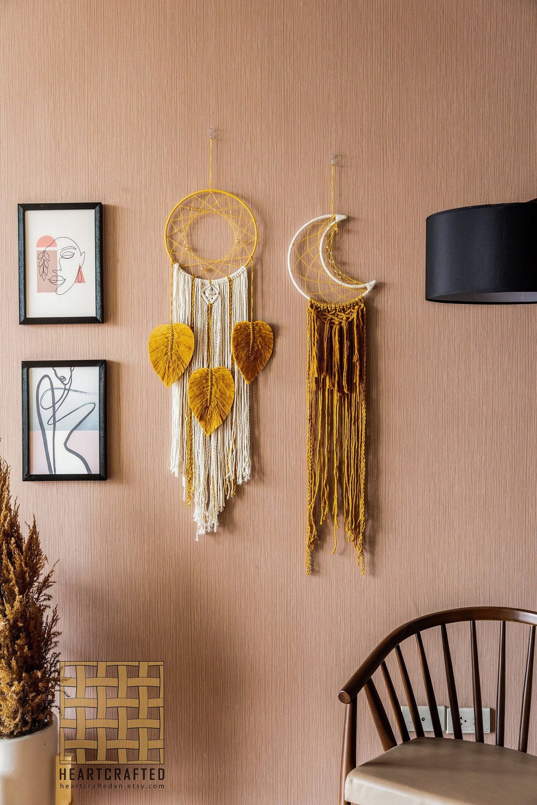 Moon and Sun Macrame Wall Hanging, Large Macrame, Nursery Home Decor ...