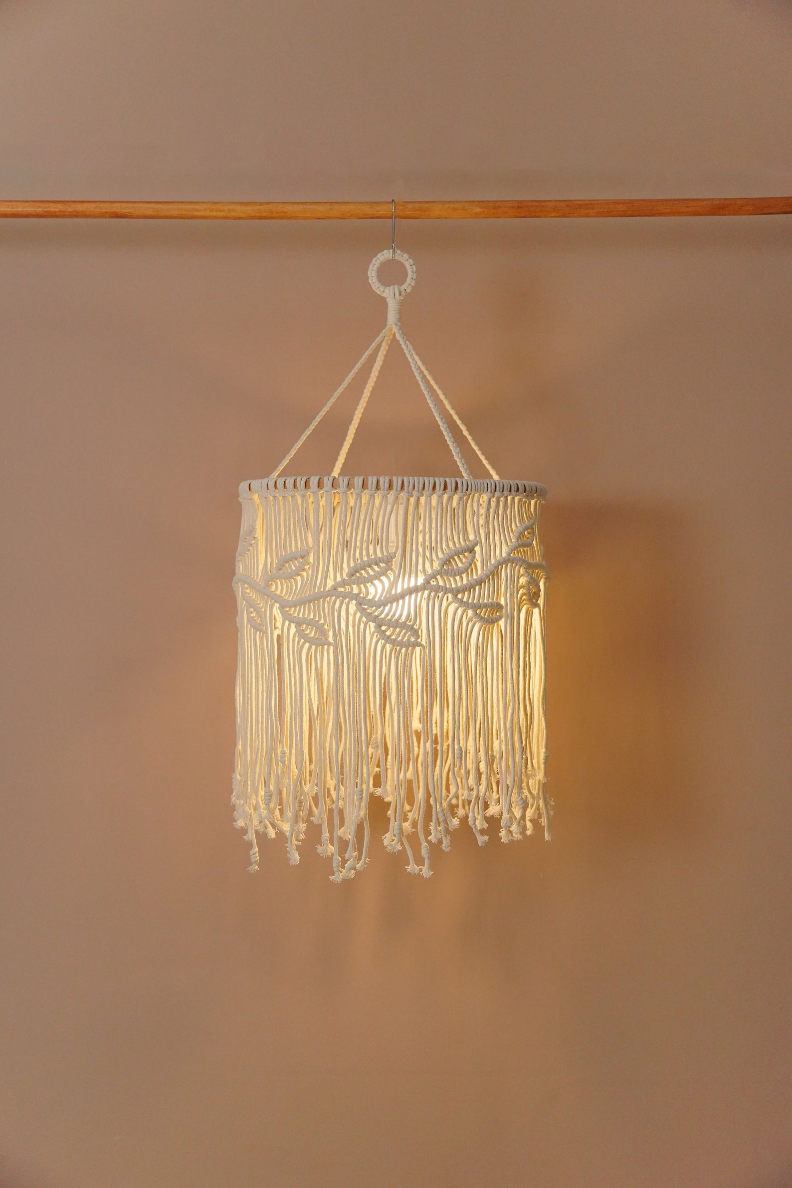 Boho Lamp Shape, Macrame Wall Hanging, Farmhouse Chandelier, Boho Lanterns, Pendant Lamp Shade ...