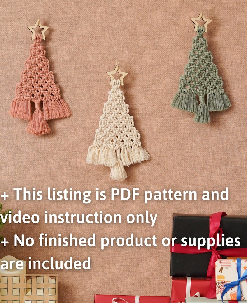 Macrame Pattern Christmas Tree PDF Tutorial Intermediate - Etsy