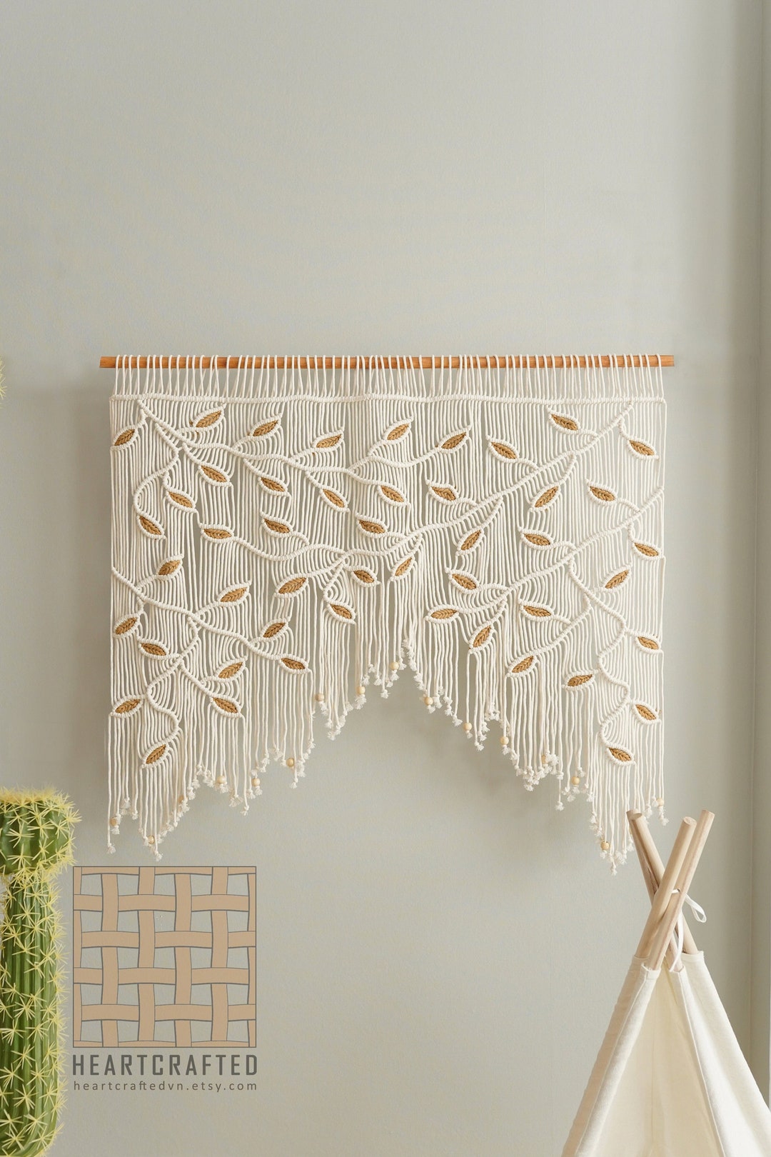 Macrame Large Curtain, Housewarming Gift, Wedding Macrame, Window ...