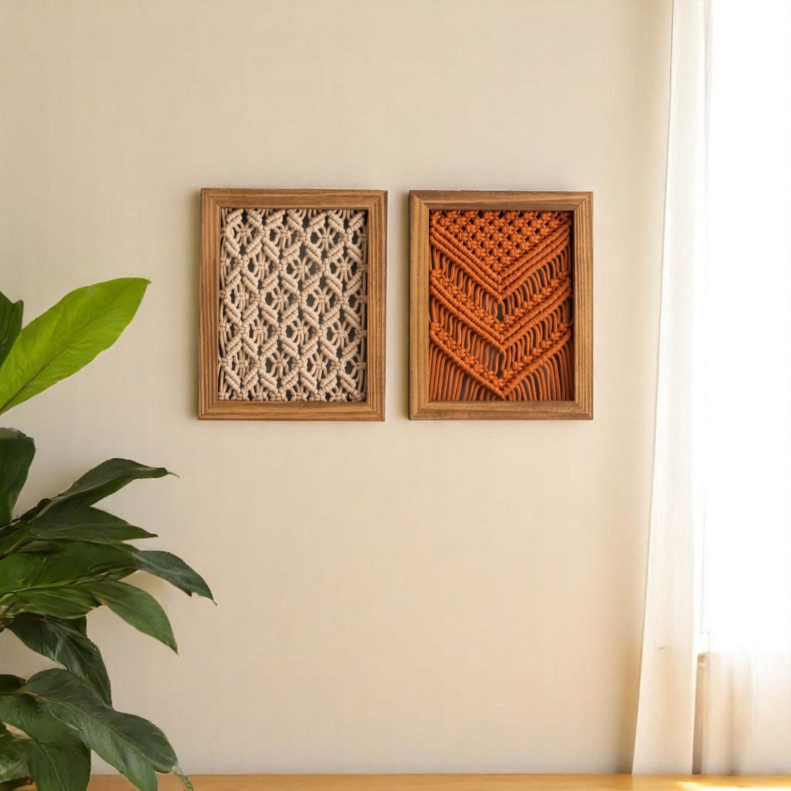 Handmade Framed Macrame Wall Art, Boho Chic Decor, Birthday Gift ...