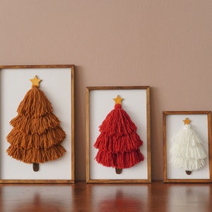Framed Tassel Christmas Tree, Framed Yarn Tree, Tassel Tree Sign ...