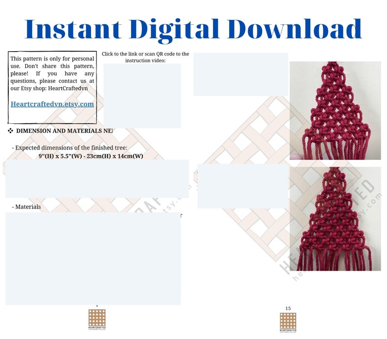 Macrame Pattern Christmas Tree PDF Tutorial Intermediate - Etsy