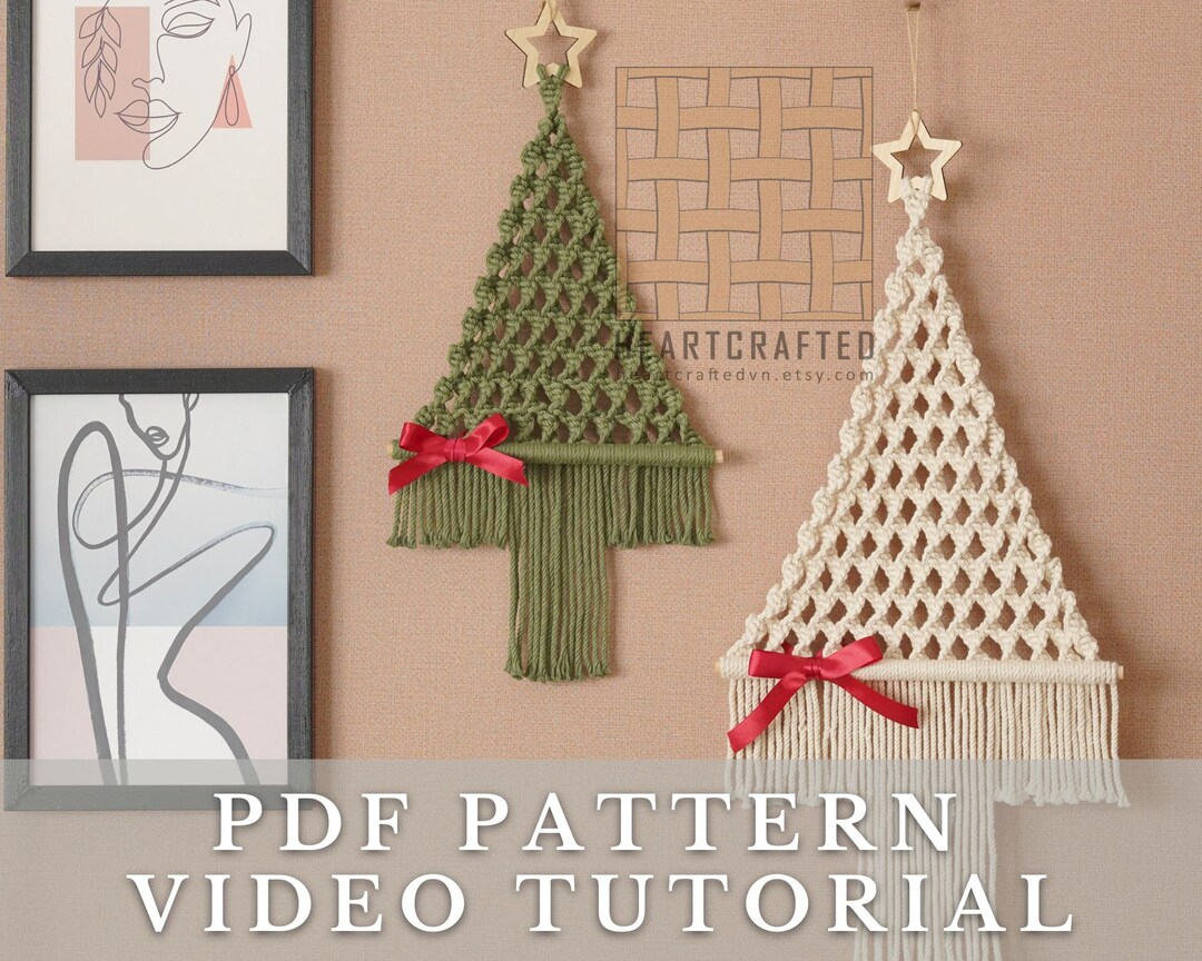 Macrame Christmas Tree Pattern, Pdf Macrame Pattern, Step by Step Guide, Easy Do It Yourself ...