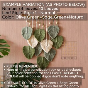 Green Leaves Macrame Wall Hanging, Macrame Feather Wall Decor ...