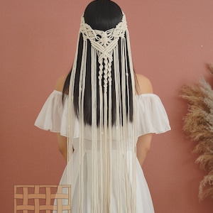 Macrame Veil Wedding, Bridal Veil, Modern Macrame, Vintage Bride ...