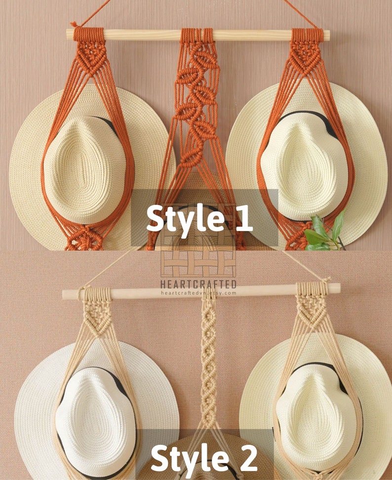 Macrame Hat Holder Wall Hanger for Hat Macrame Storage Boho - Etsy