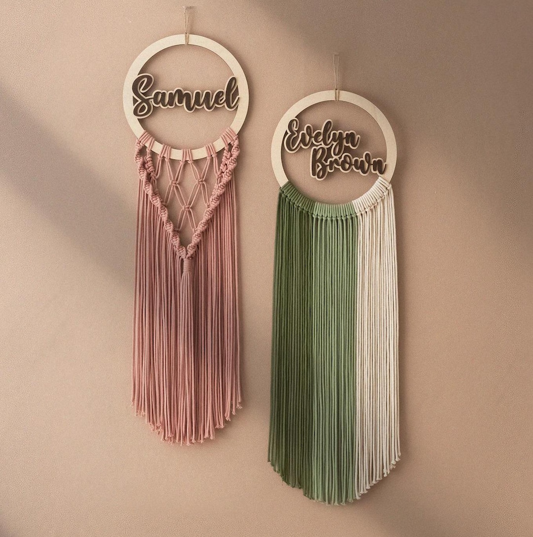 Macrame Name Sign, Baby Girl Room, Baby Girl Gift, Boho Name Sign ...