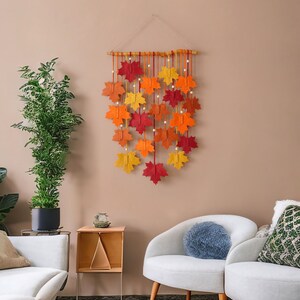 Macrame Leaf Art, Autumn Decor, Fall Leaf, Modern Wall Tapestry ...