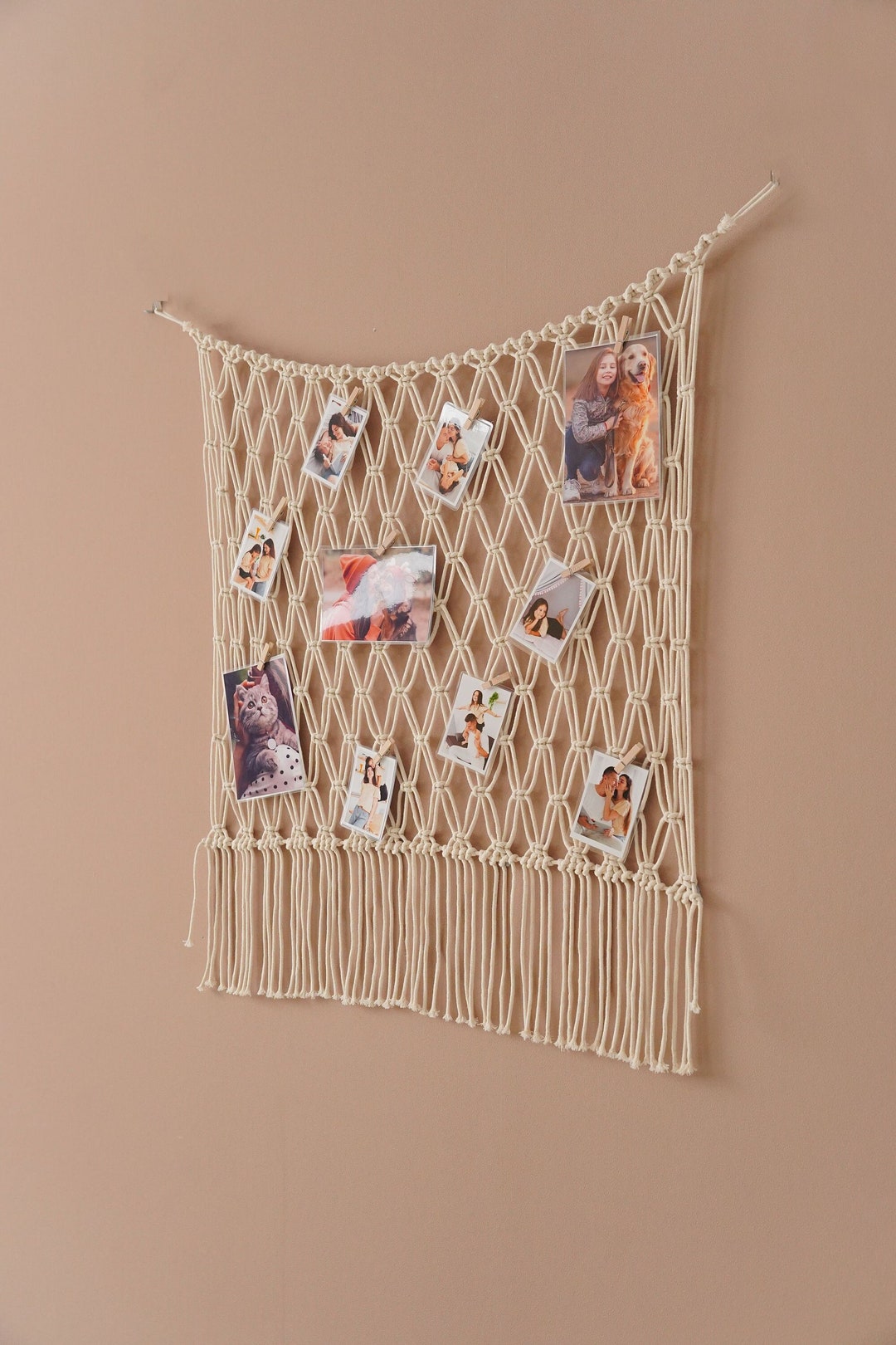 Macrame Photo Hanger, Custom Photo Hanger, Artwork Display, Bestfriend ...