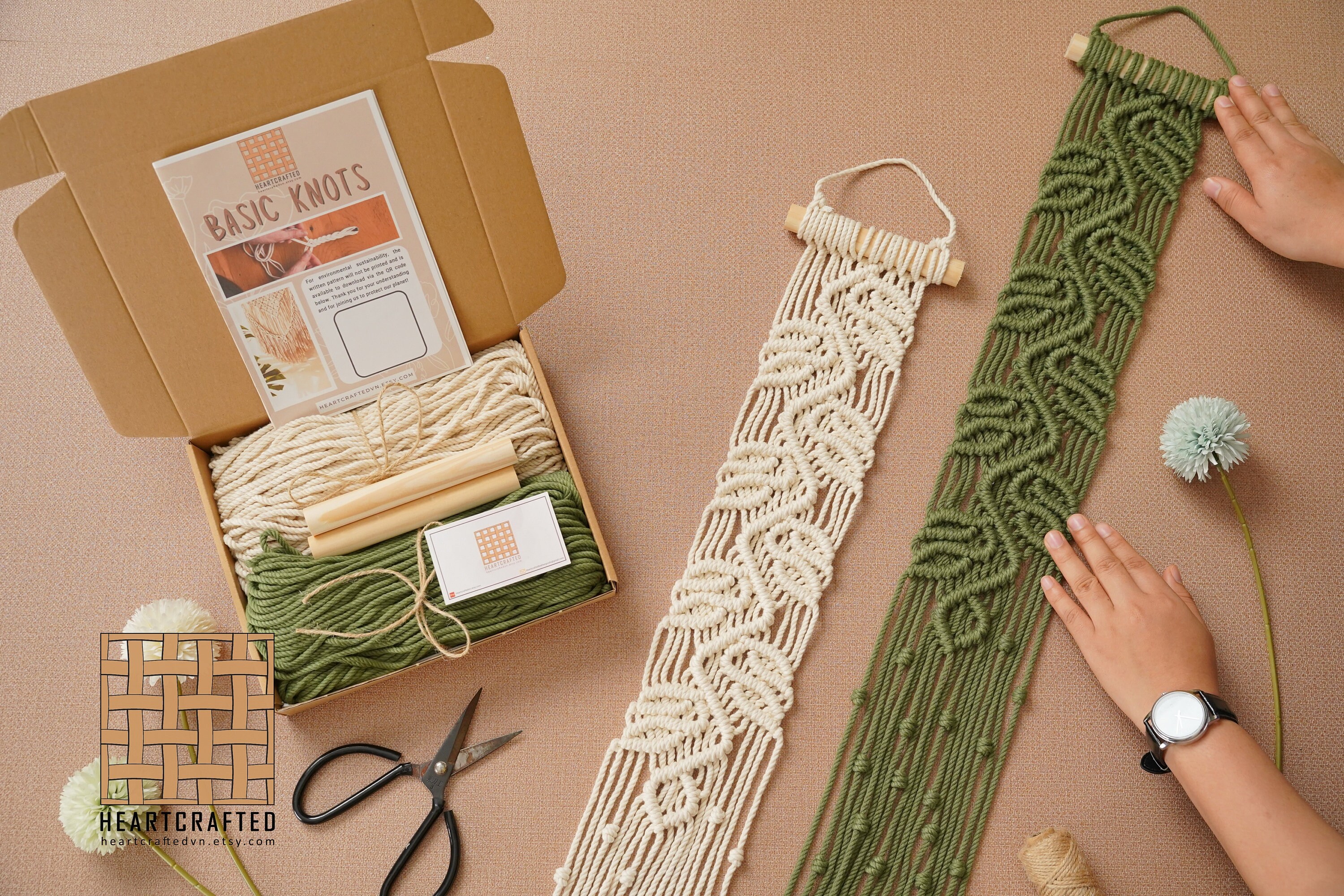 KIT Macrame DIY, Family Craft Kit, Gifts for Mom, Modern Embroidery ...