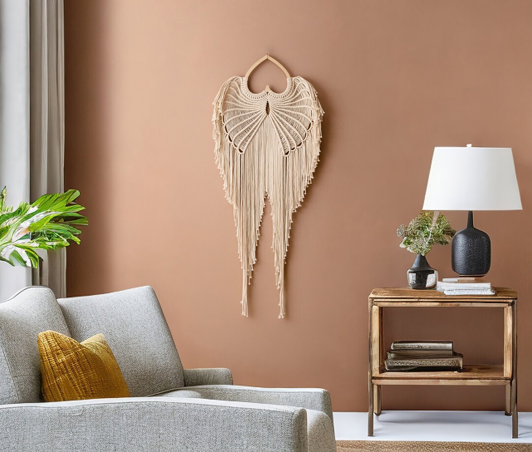 Large Macrame Angel Wings Gothic Sign Boho Wall Decor W53 - Etsy