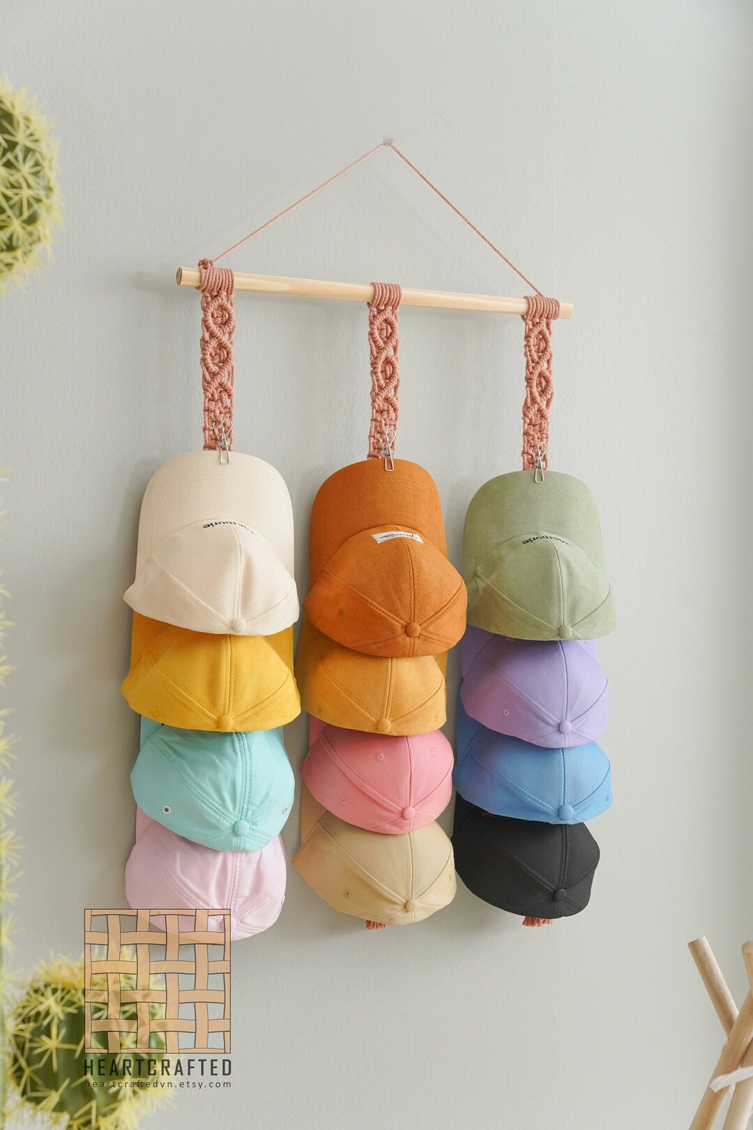 Custom Cap Hanger, Macrame Hat Hanger, Bohemian Home Decor, Room ...
