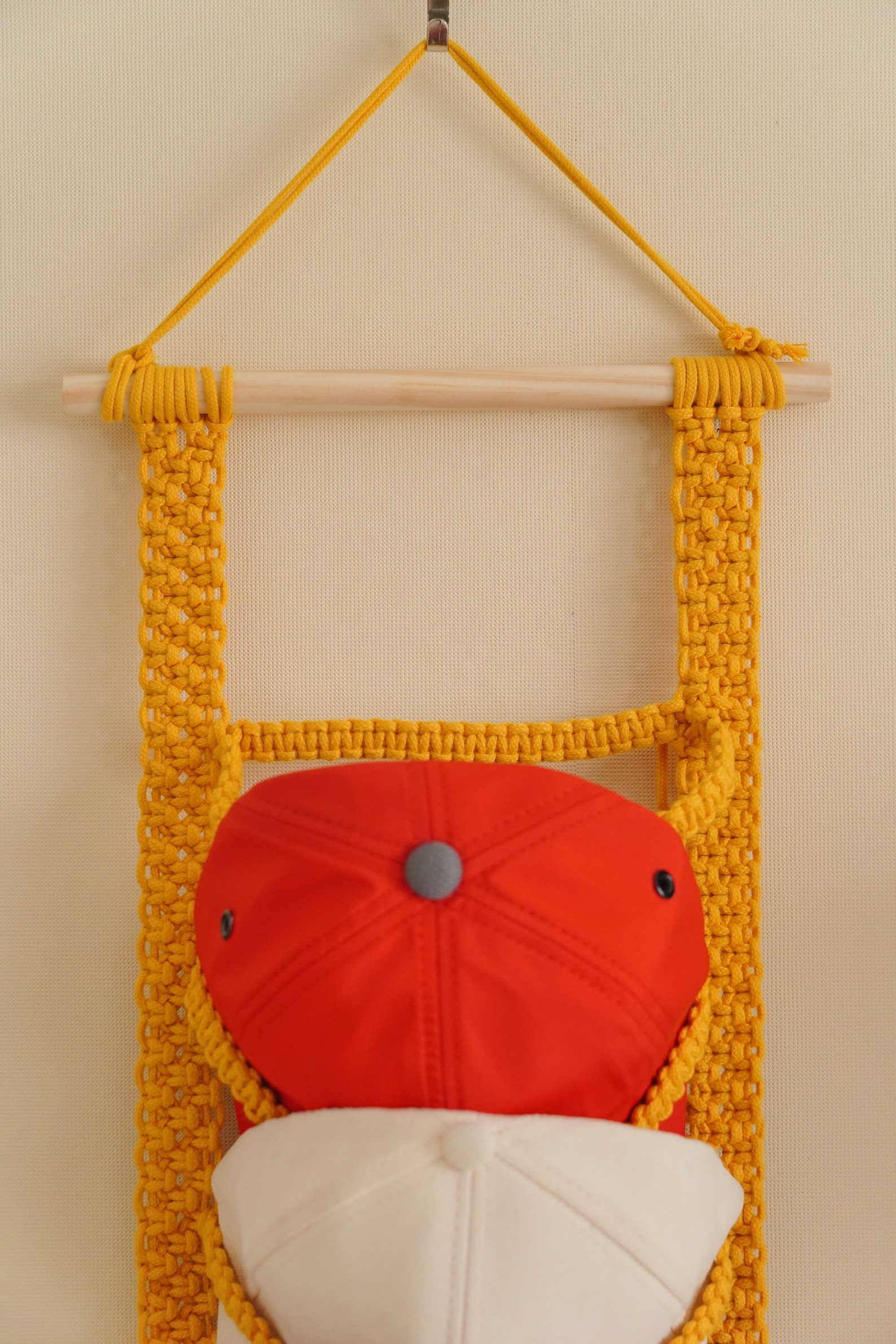 Macrame Cap Rack, Bohemian Decor, Cap Lover Gift, Wall Hanging Rack ...