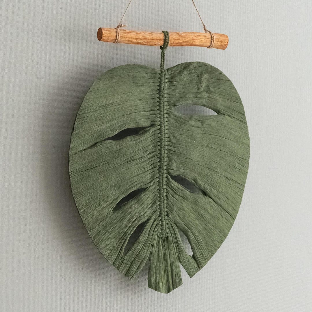 Macrame Monstera Leaf Wall Hanging for Boho Farmhouse Decor L41 - Etsy