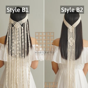 Macrame Veil, Bridal Shower Veil, Bridal Headpiece, Long Wedding Veil ...