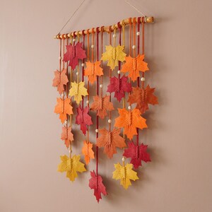 Macrame Leaf Art, Autumn Decor, Fall Leaf, Modern Wall Tapestry ...