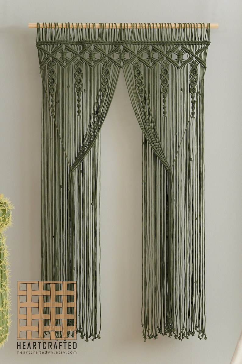 Macrame Curtain, Modern Wall Art, Door Curtain, Window Macrame ...