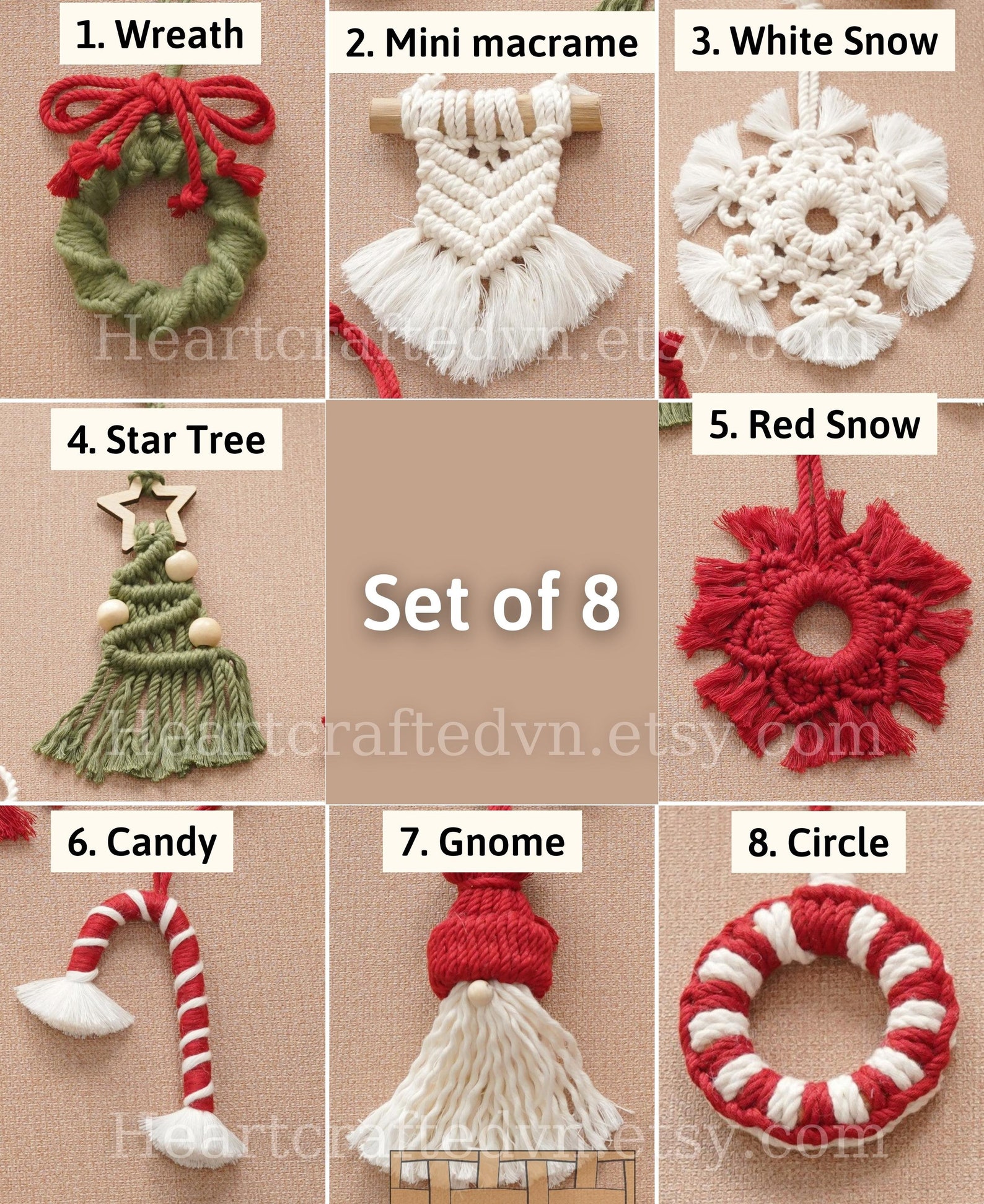 Macrame Ornament Kit Christmas Ornaments Gift for Craft - Etsy