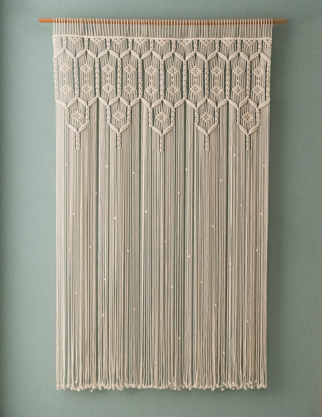 Boho Macrame Curtain, Macrame Backdrop, Doorway Curtain, Farmhouse ...