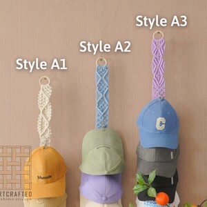 Macrame Cap Hanger, Hat Organiser, Gifts for Him, Farmhouse Rustic Cap ...