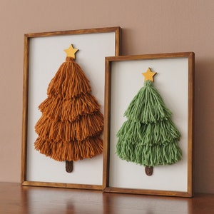 Framed Tassel Christmas Tree, Framed Yarn Tree, Tassel Tree Sign ...
