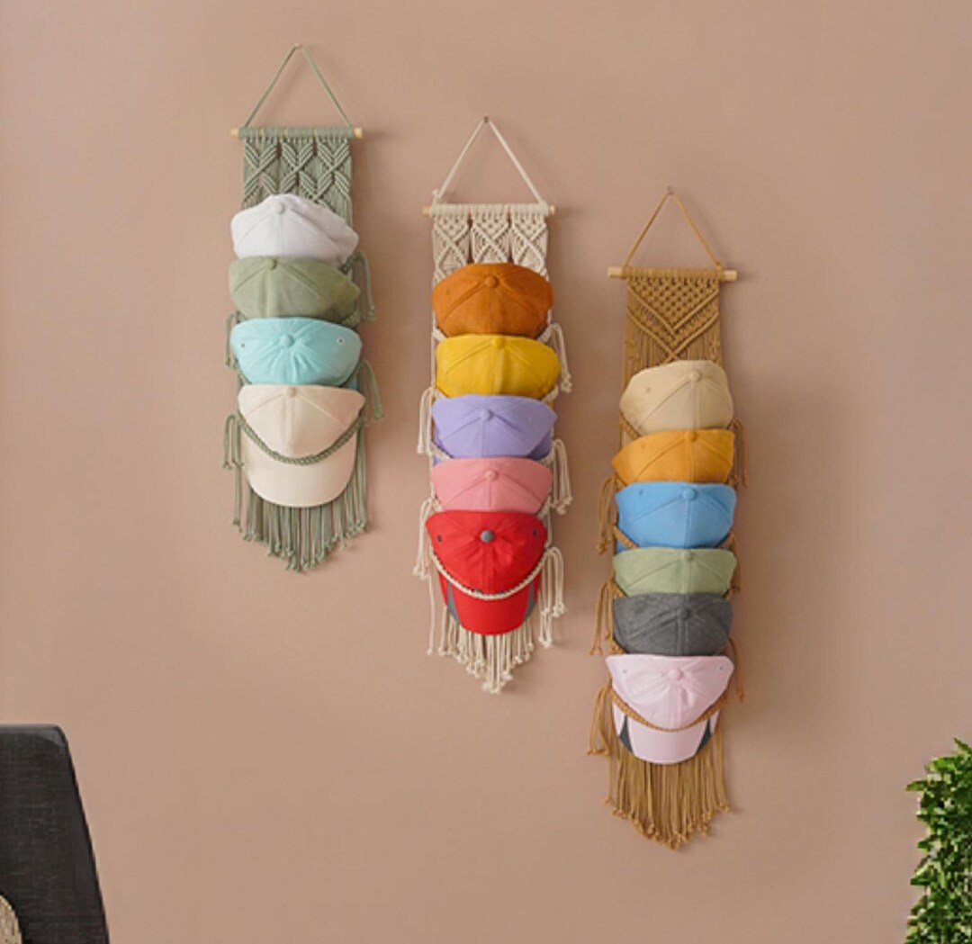 Macrame Cap Rack, New Home Gifts, Housewarming Gift, Entryway Organizer ...