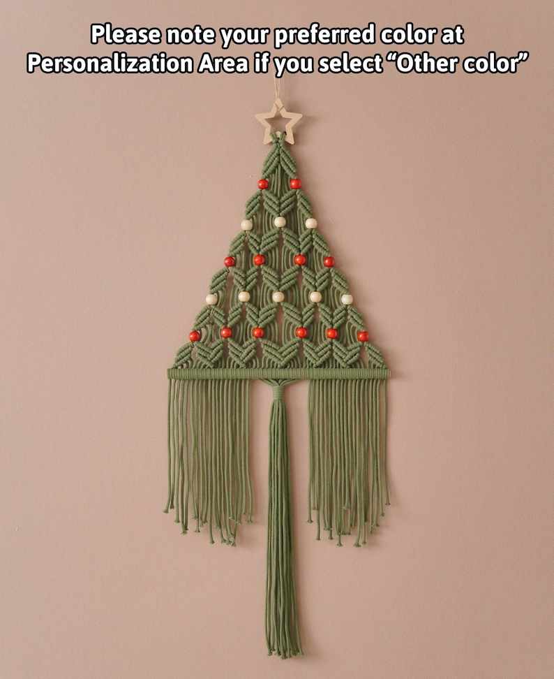 Boho Green Macrame Christmas Tree Wall Art X64 - Etsy